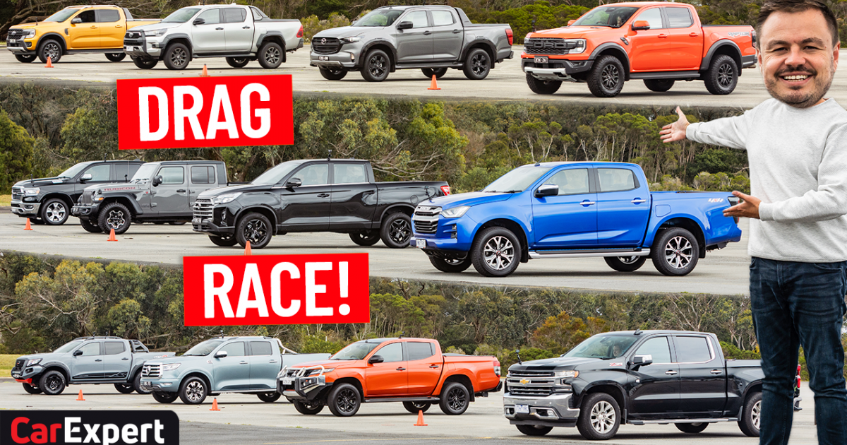 Drag race reveals fastest ute! Ranger vs HiLux vs RAM vs Silverado vs ...