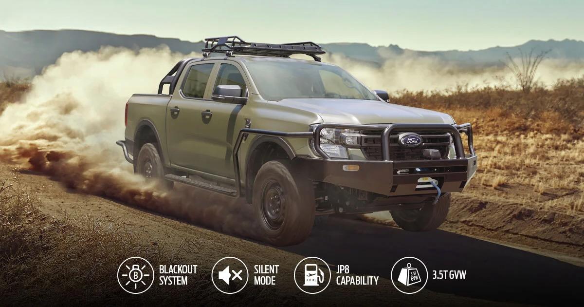 Electrified military Ford Ranger can tailgate the enemy silently ...