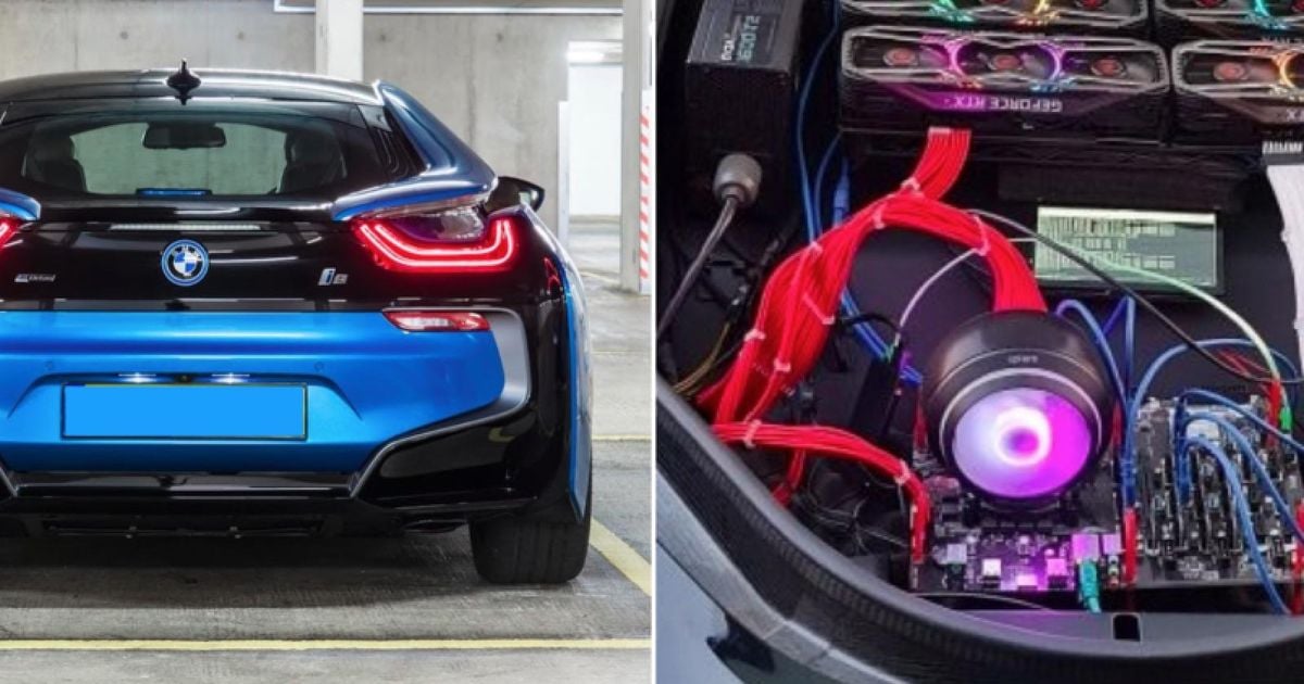 Guy turns BMW i8 into a cryptocurrency mining rig to 'annoy gamers ...