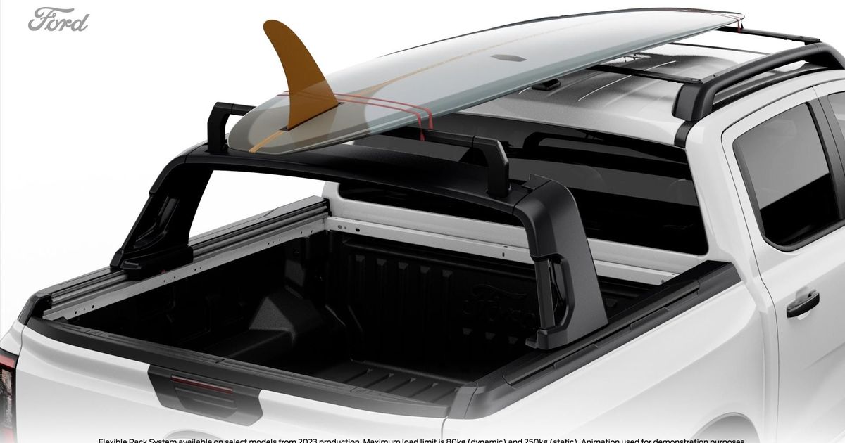 2023 Ford Ranger to gain Flexible Rack System for long loads | CarExpert
