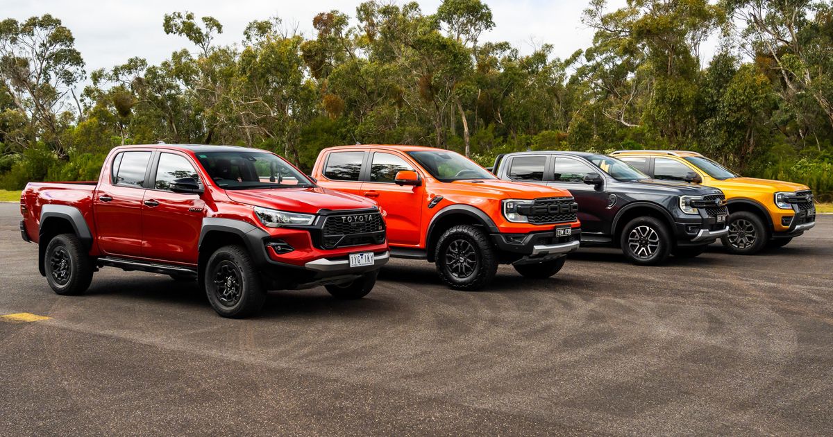 Drag race: Toyota HiLux GR Sport v Raptor v V6 Ranger v Wildtrak ...