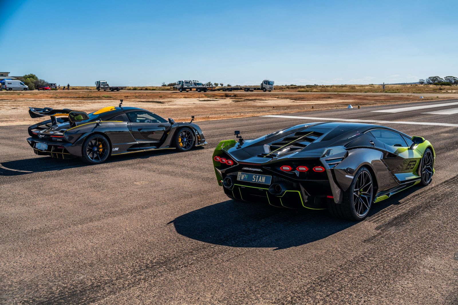 Lamborghini Sian vs McLaren Senna drag race | CarExpert