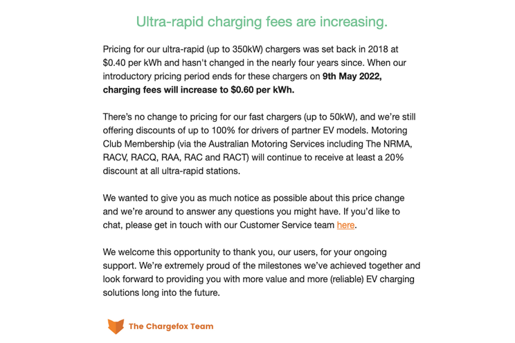 Chargefox ups fast charger pricing by 50 per cent | CarExpert