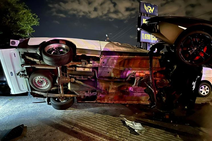 Driver of rented Lambo flees scene after running out of talent and ... Driver of rented Lambo flees scene after running out of talent and ...
