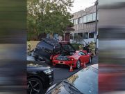 Rare Ferrari crashes into and upends pickup truck on Melbourne street ...