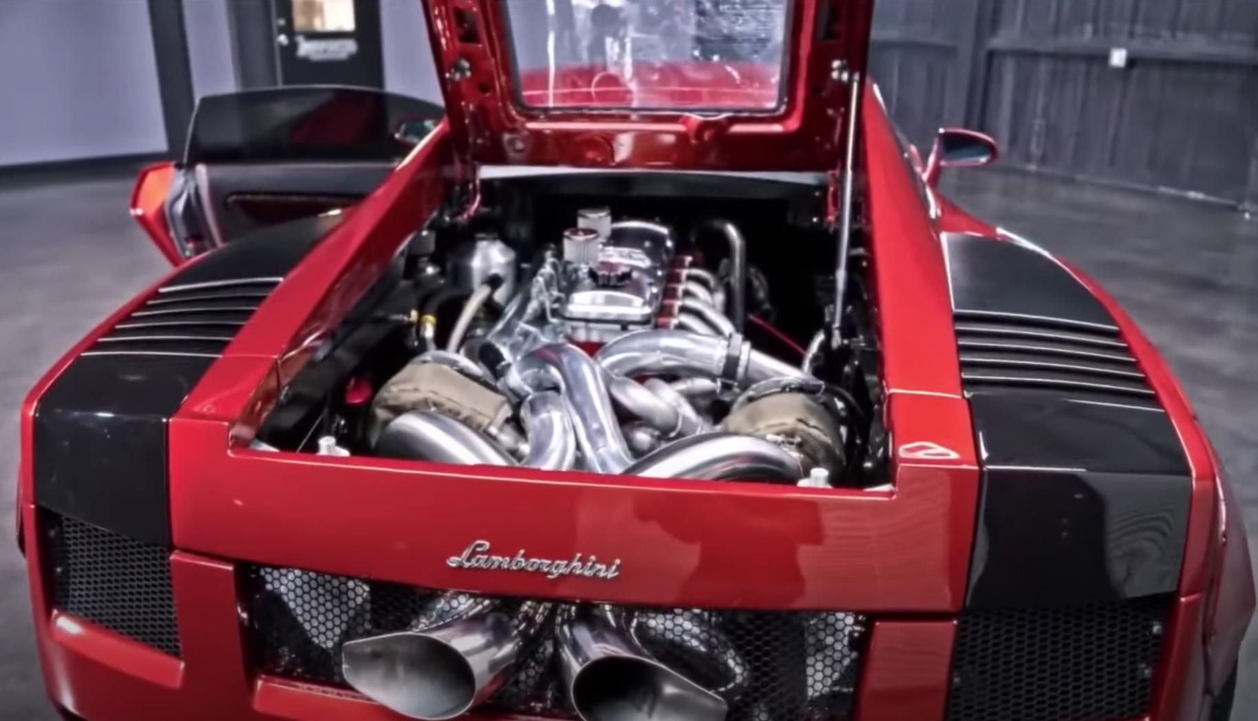 This guy shoehorned a twin-turbo Cummins diesel into his Lamborghini ...