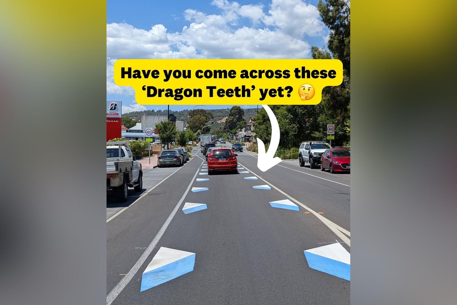 These markings may look like an art installation, but they’re for road ...