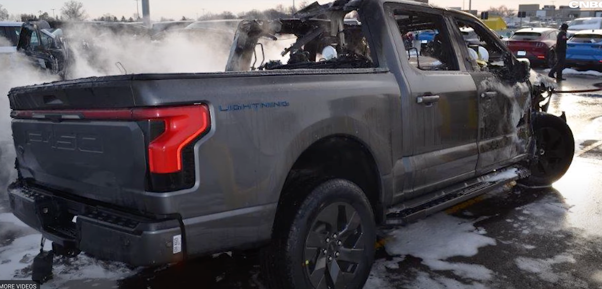 Ford's electric ute fire caught on camera | CarExpert