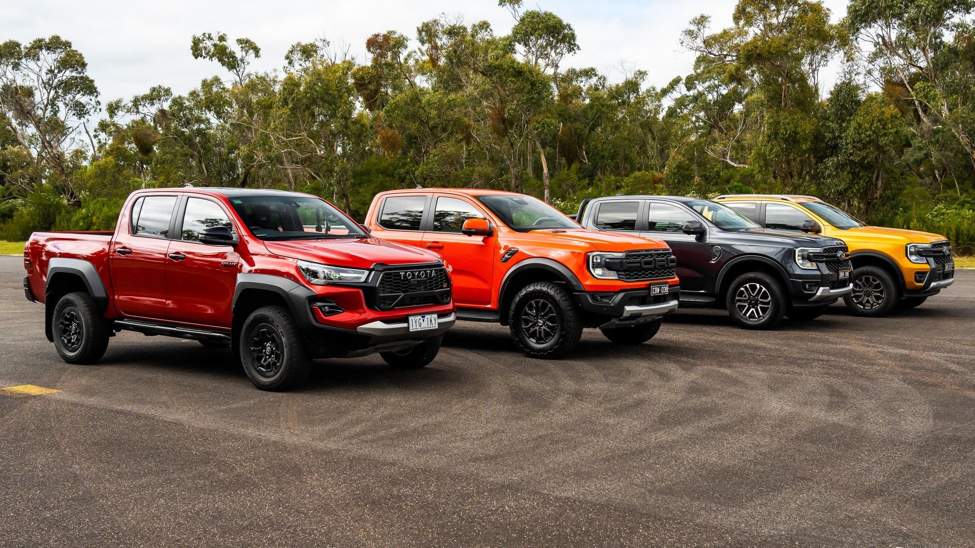Drag race: Toyota HiLux GR Sport v Raptor v V6 Ranger v Wildtrak ...
