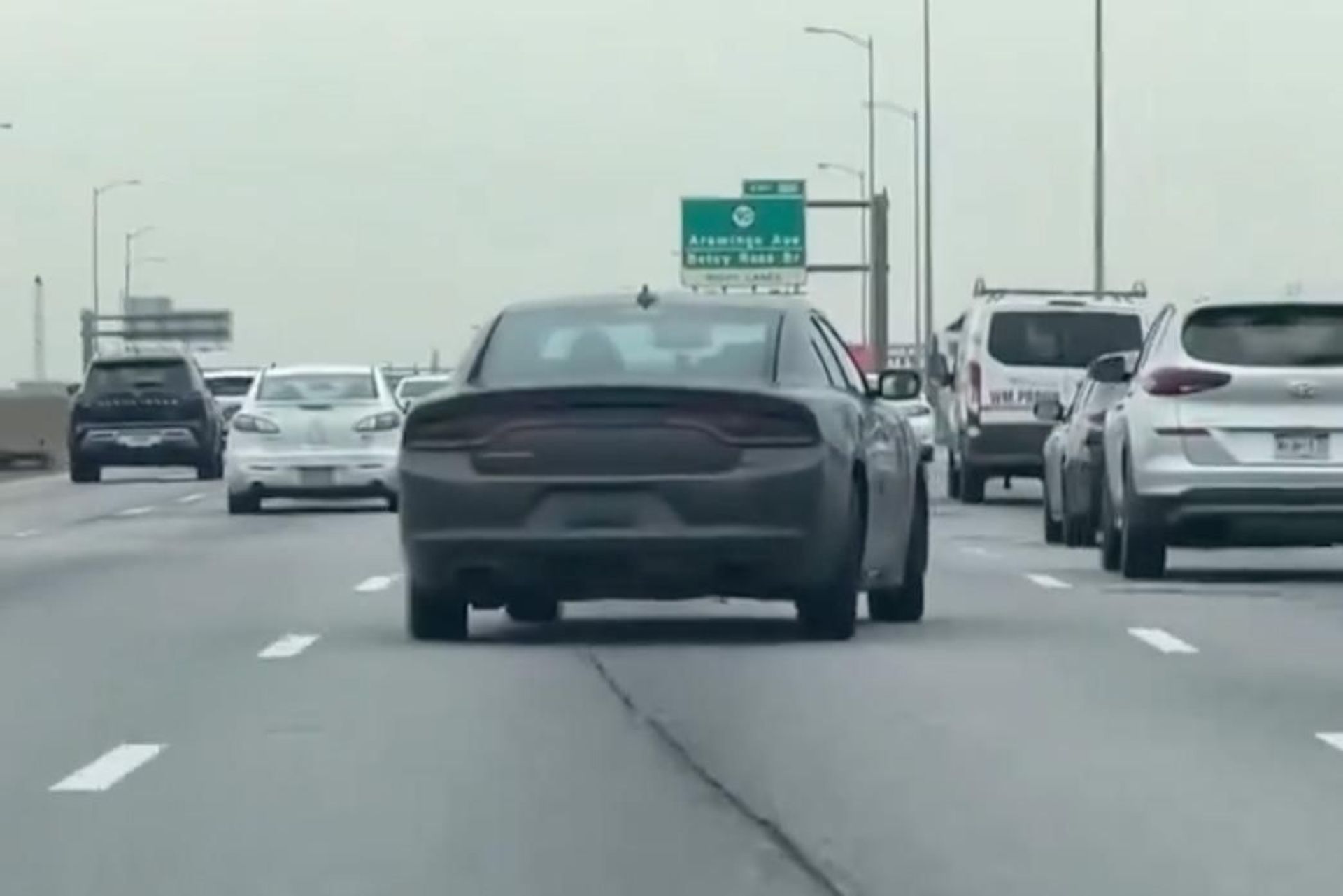 Damaged Dodge caught crabbing through traffic | CarExpert