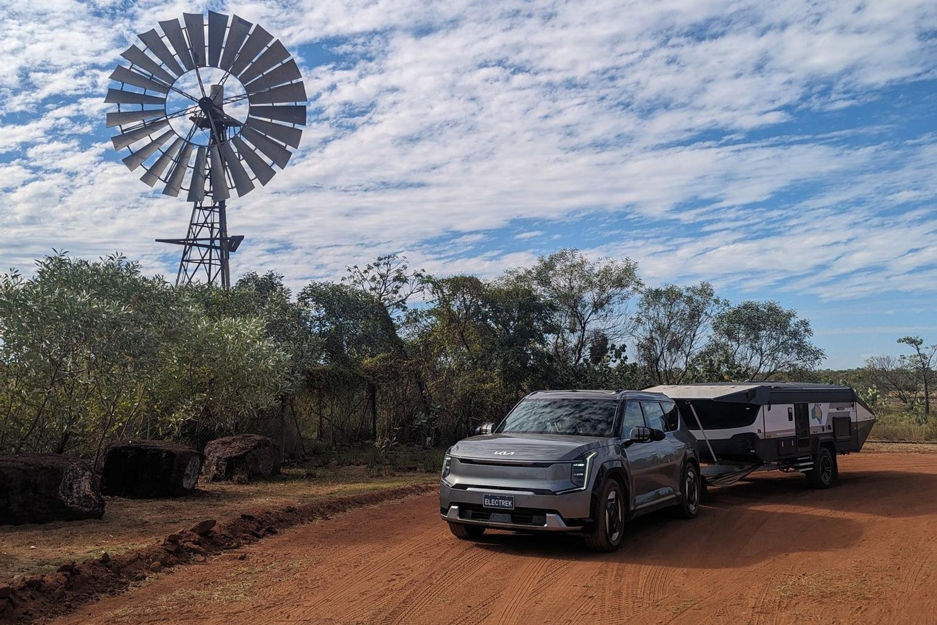 Family towing camper across Australia in an EV to prove ScoMo and ...
