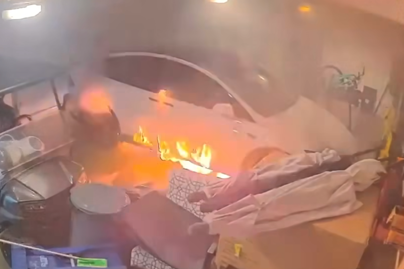 Watch this Tesla catch fire in Hurricane Helene floodwaters | CarExpert